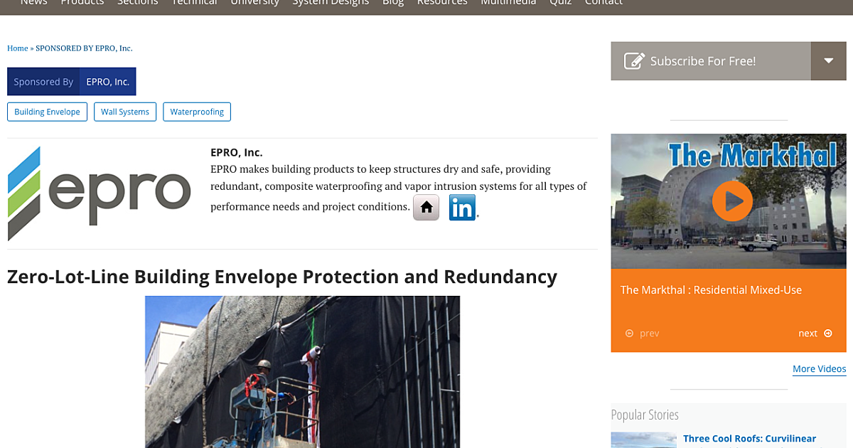 Zero-Lot-Line Building Envelope Protection and Redundancy | EPRO